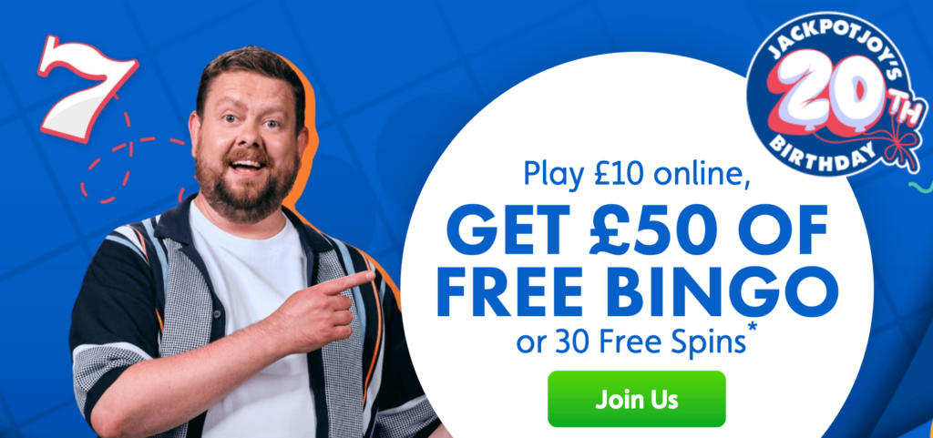 Jackpotjoy Promo Code 2023 | £50 Free Bingo OR 30 Free Spins Bonus